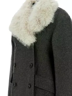Simone Rocha Faux-fur-collar Double-breasted Coat