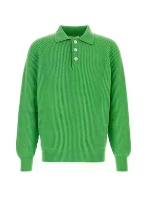 UMIT BENAN Diana Ribbed-knit Cashmere Sweater - Green