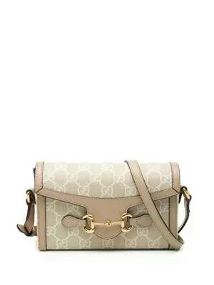 Gucci 2016-2026 Mini Gg Supreme Horsebit 1955 Crossbody Bag - Neutrals
