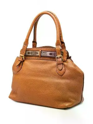 Fendi 2000-2010 Large Leather Selleria Villa Borghese Tote Bag
