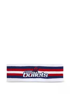 Supreme X Mitchell & Ness Embroidered-logo Striped Headband - White