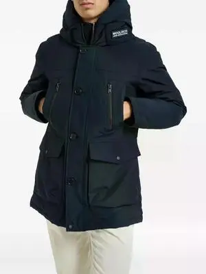 Woolrich Hooded Logo-patch Coat