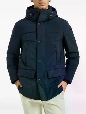 Woolrich Hooded Button-fastening Coat - Blue