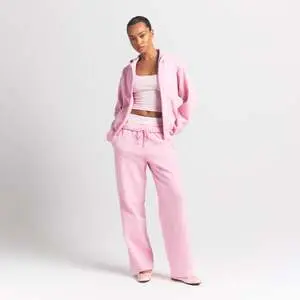 SKIMS Zip Up Hoodie | Pink | | Cotton Fleece - Halite