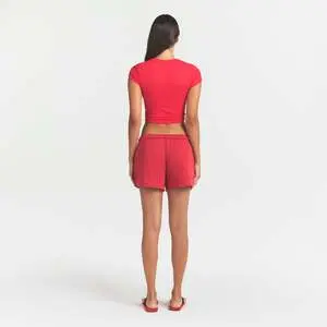 SKIMS Short | Red | | Cotton Fleece