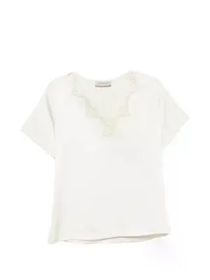 ERMANNO FIRENZE Lace-trim V-neck Top
