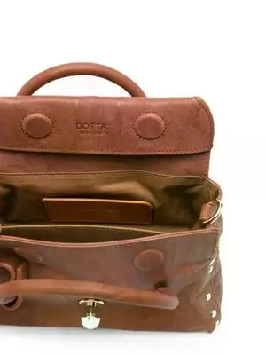 ZANELLATO Dotta Studded Leather Tote Bag - Brown