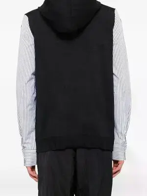 JUUN.J Striped-sleeve Layered-effect Hoodie