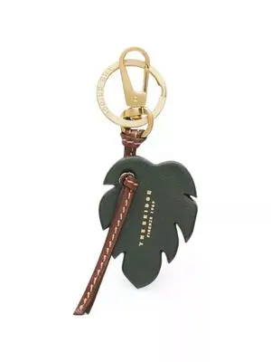THE BRIDGE Leaf-pendant Leather Keyring - Green