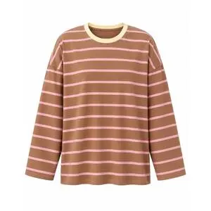 Mind Traveler Pink Striped Miriam Top With Contrast Neckline
