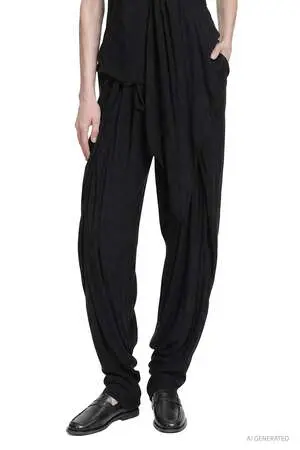 MARC LE BIHAN Viscose Wool Harem Pants