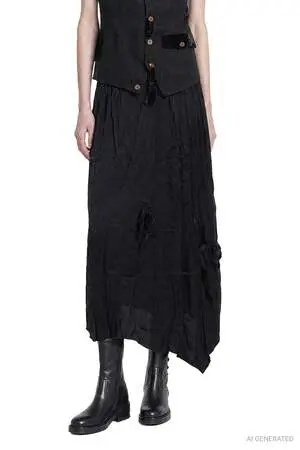 ALEKSANDR MANAMIS Les Portraits Asymmetric Long Skirt