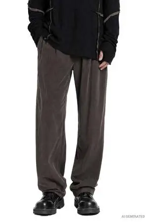 ANDREA YA AQOV Pleated Corduory Pants