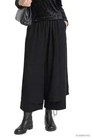 Comme Des Garçons Layered Wool Taffeta Cropped Pants