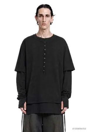 ANDREA YA AQOV Double Layer Serafino Top
