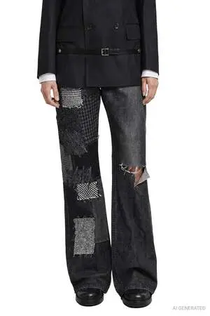 Junya Watanabe Patchwork Flared Jeans