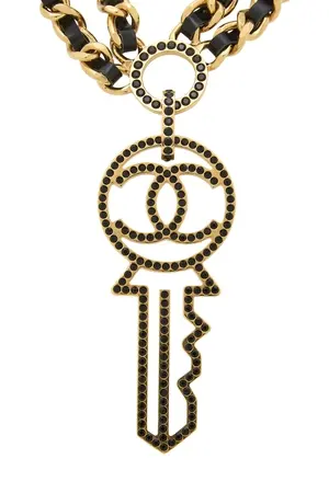 Chanel Gold 'cc' Key Pendant Necklace