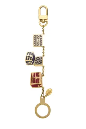 LOUIS VUITTON Multicolor Gold Porte Cles Malle Chaine Bag Charm - Multi