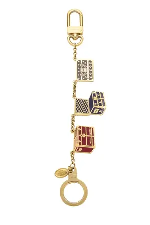 LOUIS VUITTON Multicolor Gold Porte Cles Malle Chaine Bag Charm
