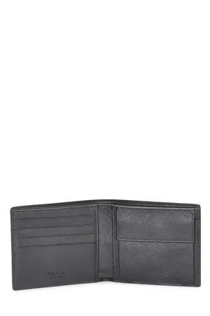 Prada Saffiano Logo Embossed Bifold Wallet