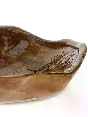 POMAX Mani Sculptural Stoneware Bowl - Brown