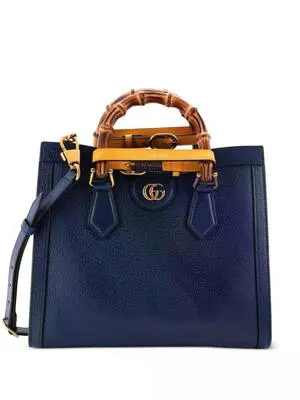 Gucci Diana Nm Bamboo Handle Leather Small Tote Bag - Blue