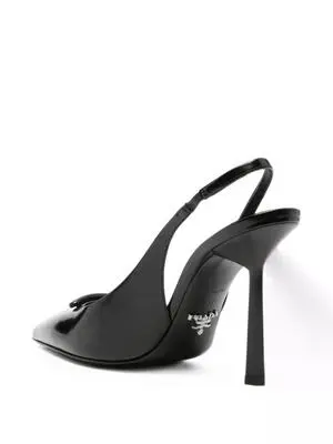 Prada Brushed Leather Slingback Pumps