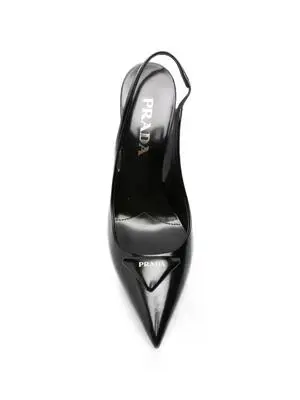 Prada Brushed Leather Slingback Pumps