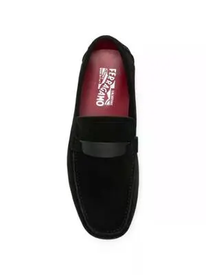 FERRAGAMO Logo-plaque Suede Loafers