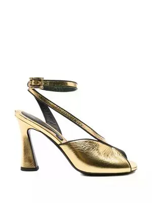 Etro Cracked-effect Metallic Sandals