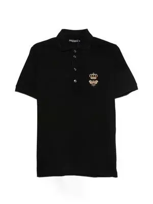Dolce & Gabbana Logo-embroidery Polo Shirt - Black