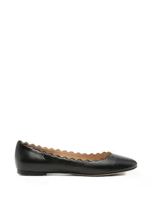 Chloé Lauren Scalloped Ballet Flats - Black