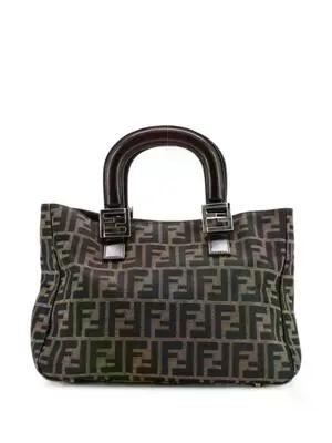 Fendi Vintage Ff Handle Zucca Canvas Small Tote Bag - Brown