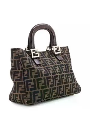 Fendi Vintage Ff Handle Zucca Canvas Small Tote Bag
