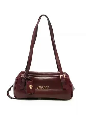 Versace Tag Nappa Bowling Bag - Red