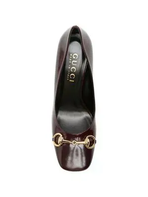 Gucci Horsebit-plaque Square-toe Pumps