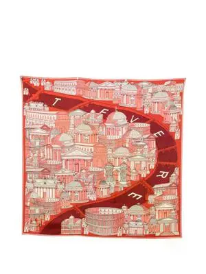 INOUI EDITIONS Architecture-print Scarf - Red