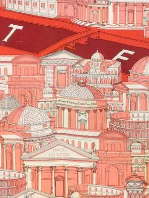 INOUI EDITIONS Architecture-print Scarf - Red