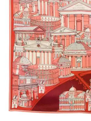 INOUI EDITIONS Architecture-print Scarf - Red