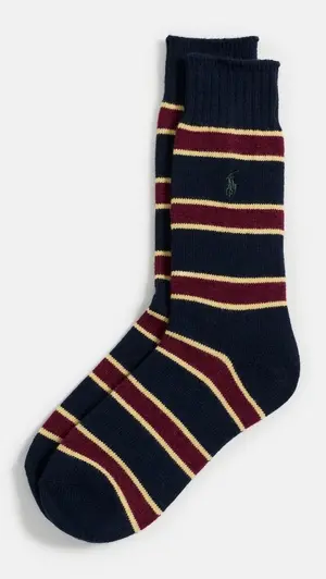 Polo Ralph Lauren Wool Blend Stripe Boot Socks
