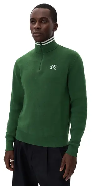 MALBON Sorrel Zip Sweater - Forest
