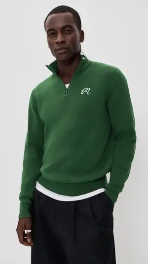 MALBON Sorrel Zip Sweater - Forest