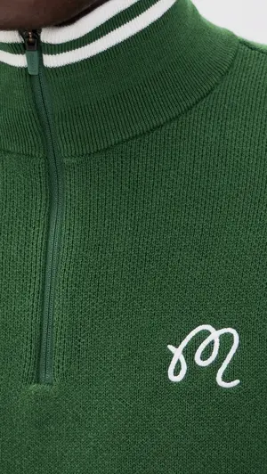 MALBON Sorrel Zip Sweater - Forest