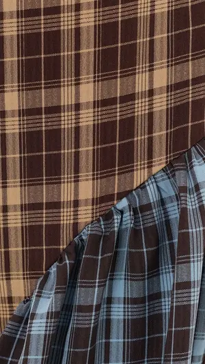 ANOTHER GIRL Contrast Check Panel Midaxi Dress