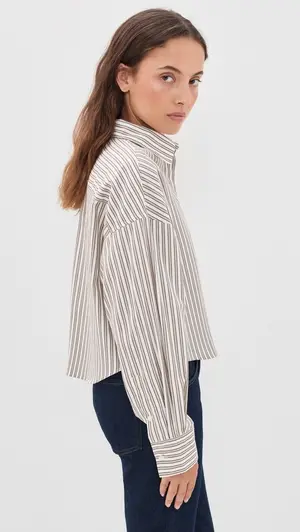 Rag & Bone Marin Cropped Stripe Shirt