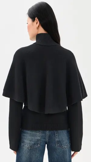 Vince Turtleneck Cape Cardigan