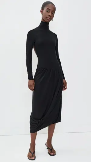 THE LINE BY K Jan Open Back Draped Dress