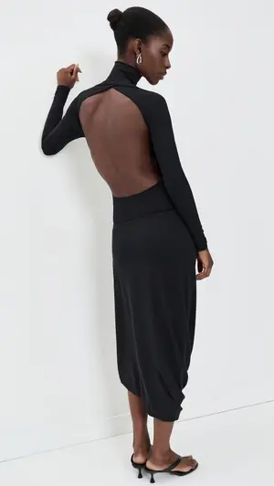 THE LINE BY K Jan Open Back Draped Dress