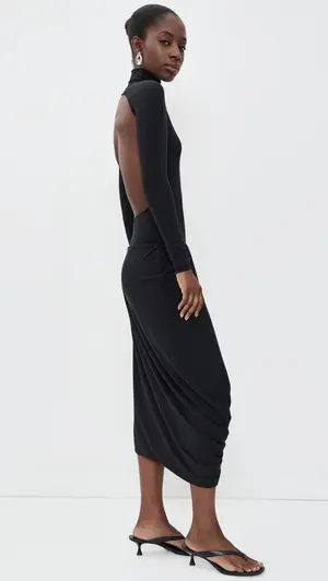 THE LINE BY K Jan Open Back Draped Dress