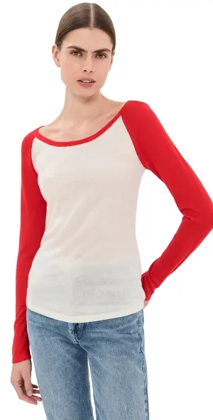 Isabel Marant Étoile Grace Cashmere Top - Ecru/red